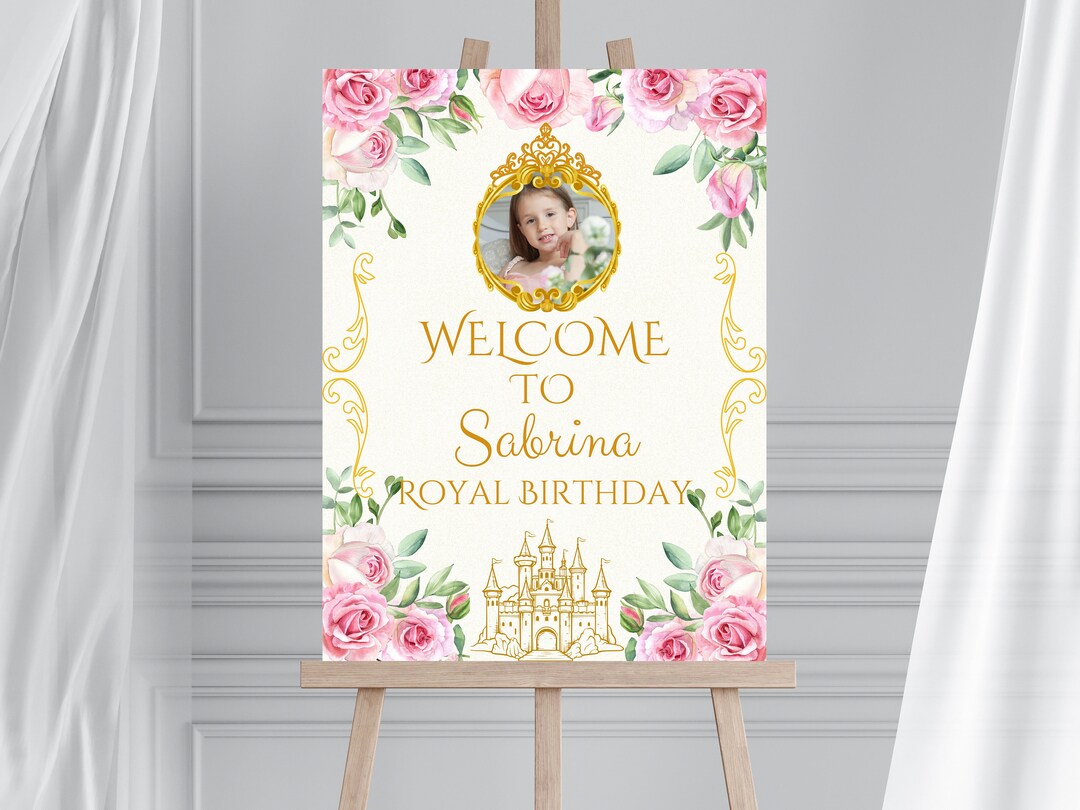Editable Princess Welcome Sign, Princess Welcome Board, Princess ...