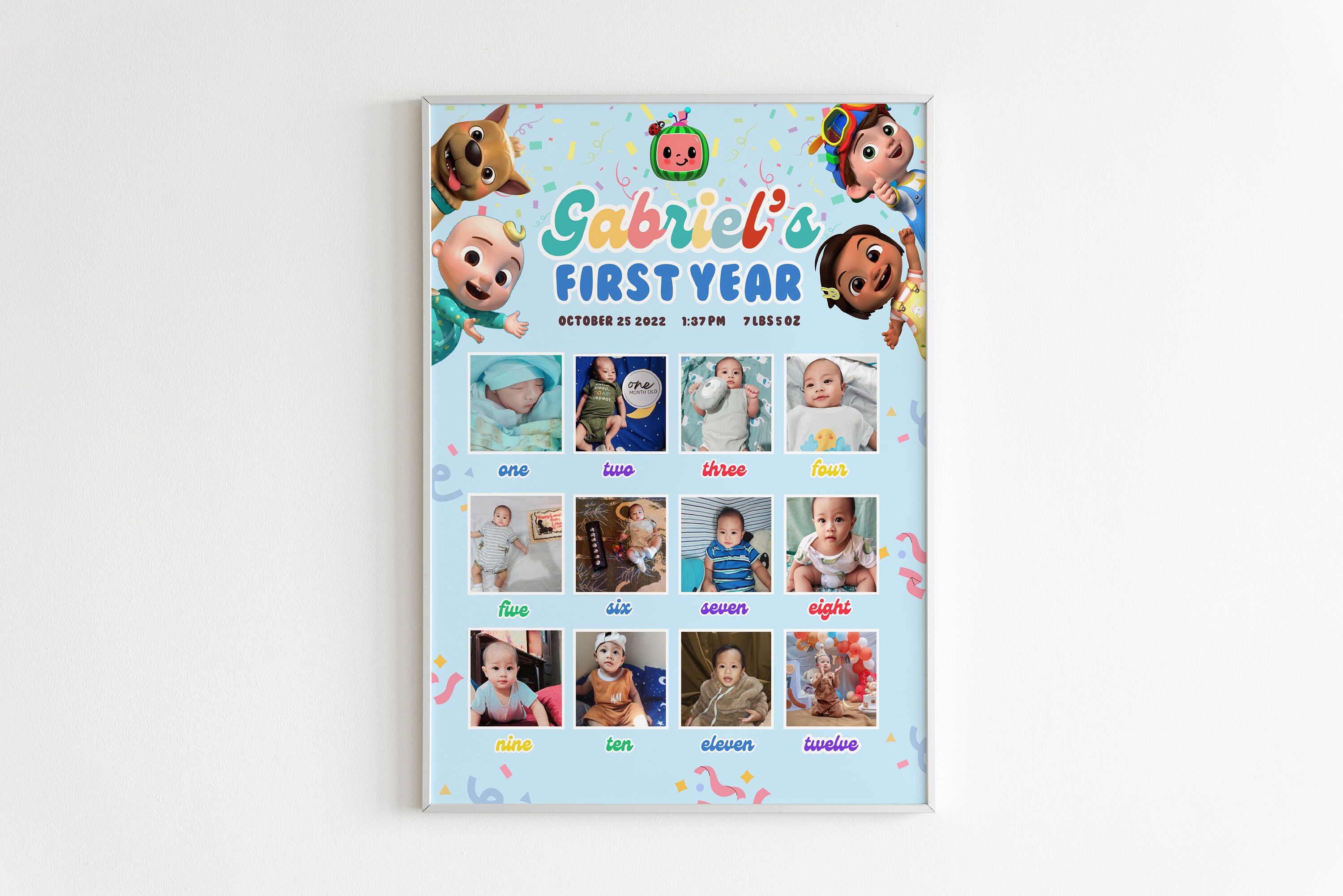 Editable Baby Milestone Frame, Kids Milestone Frame Templates, Birthday ...