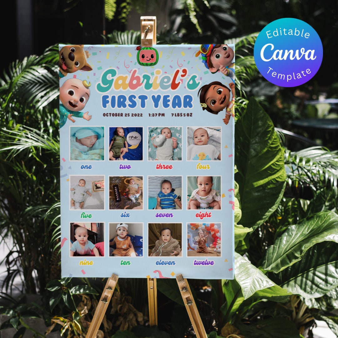 Editable Baby Milestone Frame, Kids Milestone Frame Templates, Birthday ...