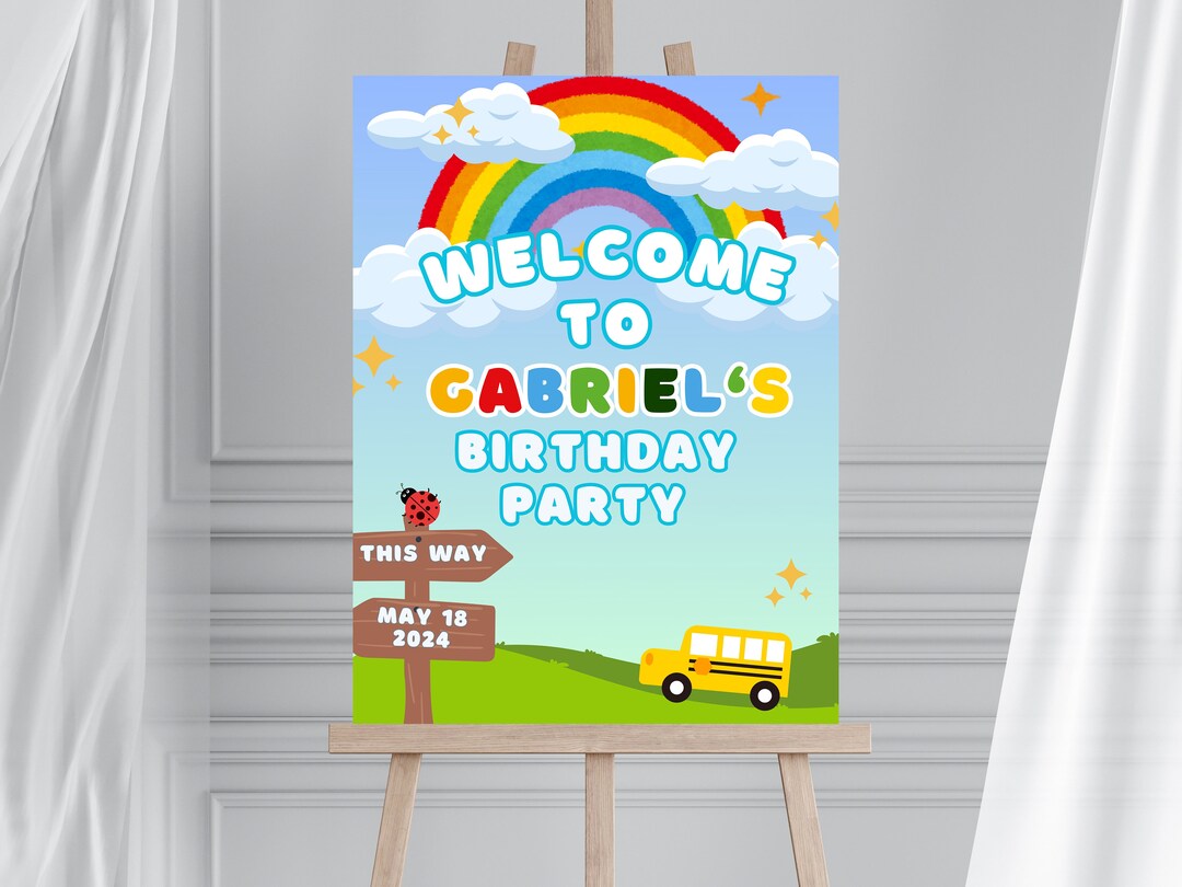 Birthday Welcome Sign for Kids, Party Welcome Sign Templates, Melon ...