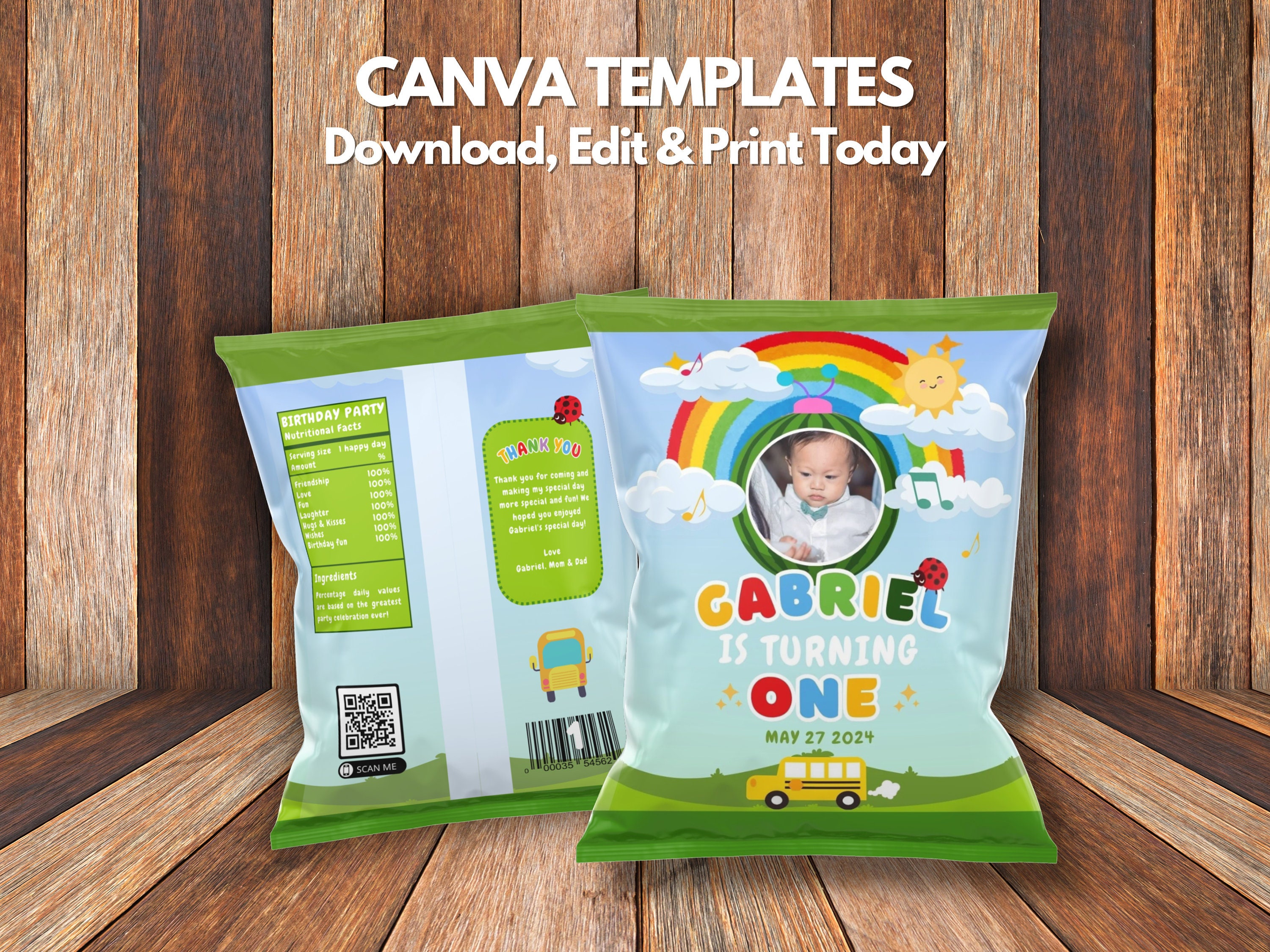 Customizable Chip Bag Template Printable Chips Bags Label for Children ...