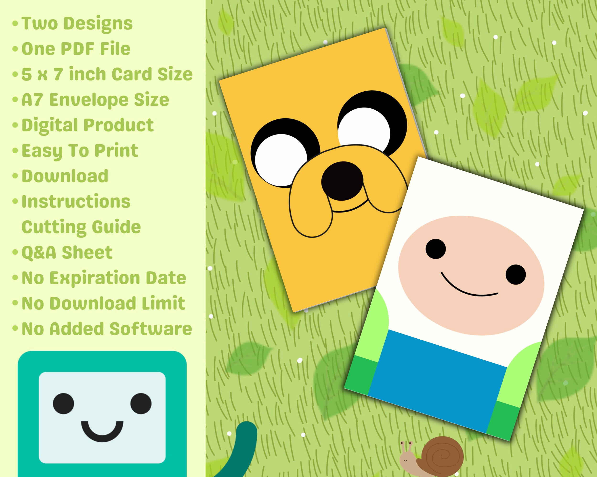 Printable Adventure Time Finn the Human & Jake the Dog Birthday ...