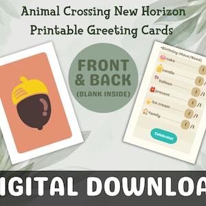Printable Animal Crossing New Horizon DIY Recipe Birthday/greeting ...