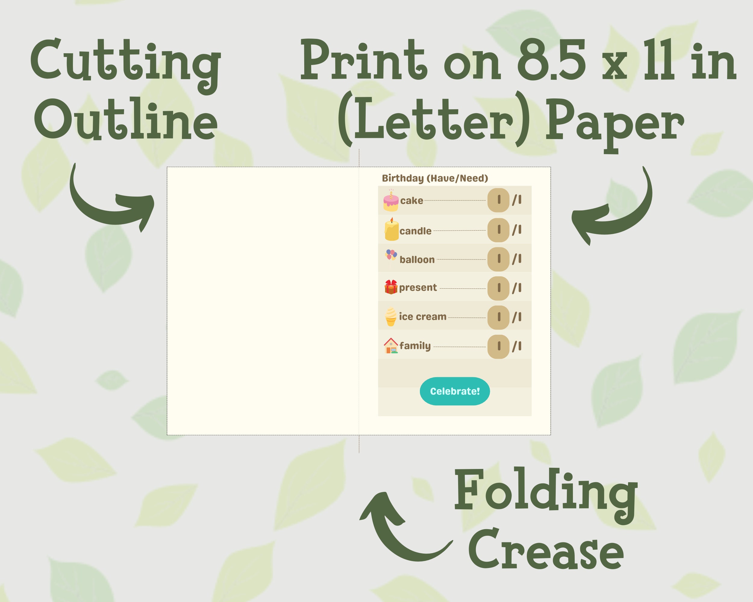 Printable Animal Crossing New Horizon DIY Recipe Birthday/greeting ...