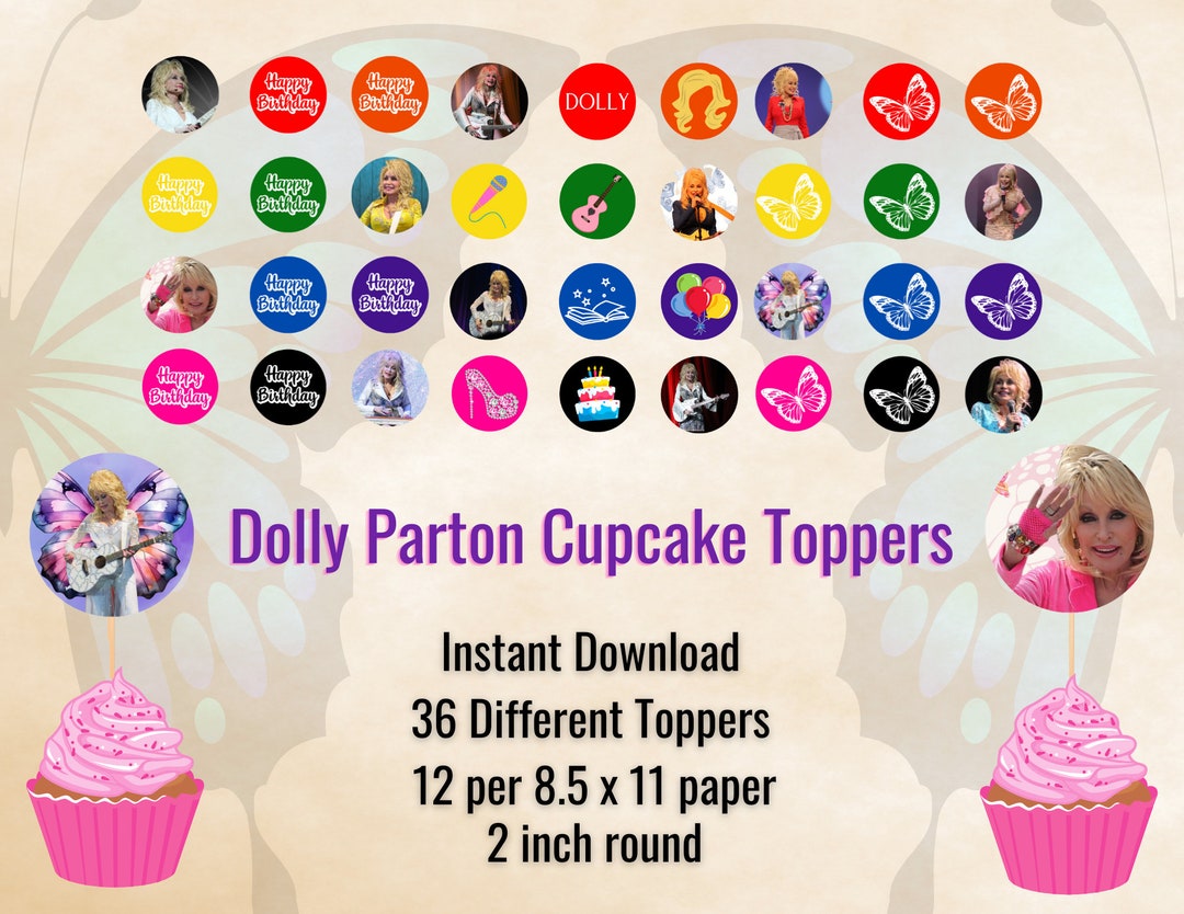 Dolly Parton Birthday Cupcake Toppers/party Picks, Party Decor, Party ...