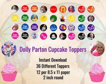 Dolly Parton Printable Cupcake Toppers, Photo for Party Picks/decor ...