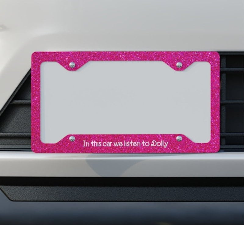 Dolly Parton License Plate Frame: in This Car We Listen to Dolly - Etsy