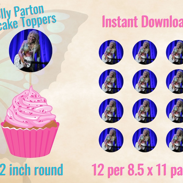 Dolly Parton Cupcake Toppers - Etsy