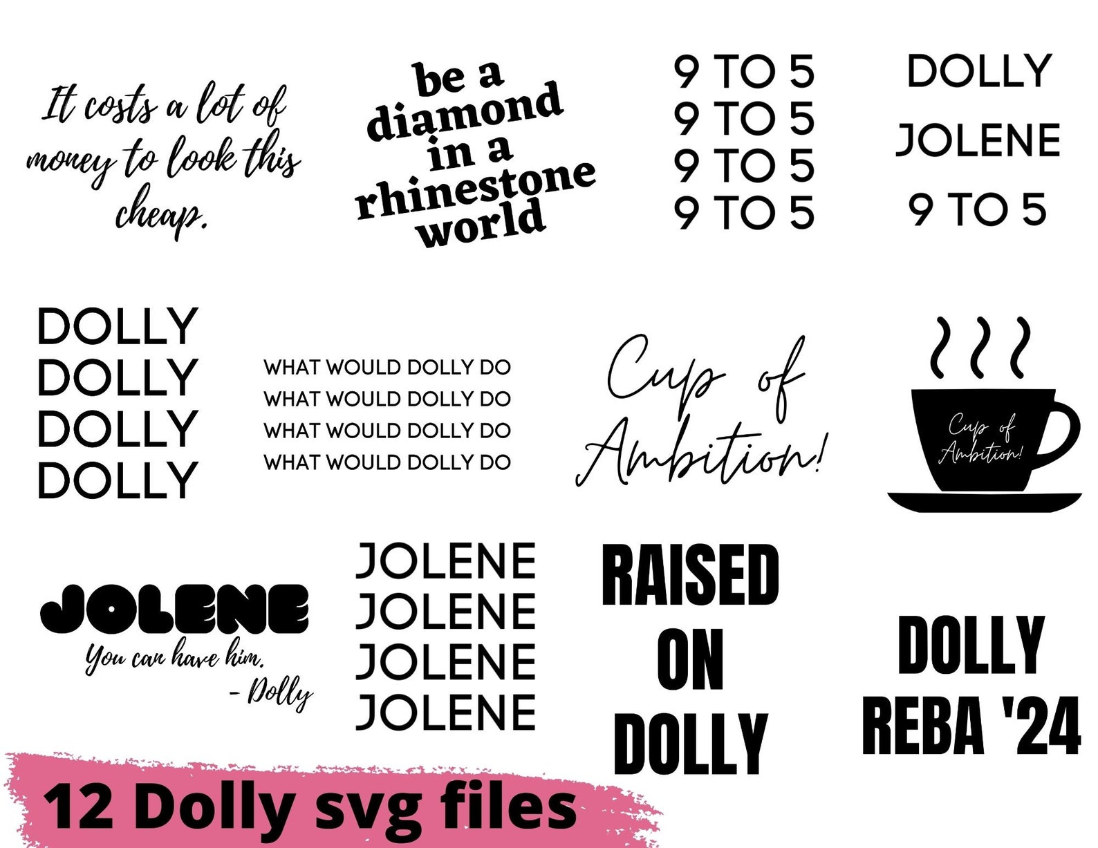 Set of 12 Dolly Parton Svg and Png Files for Cricut and Sublimation - Etsy