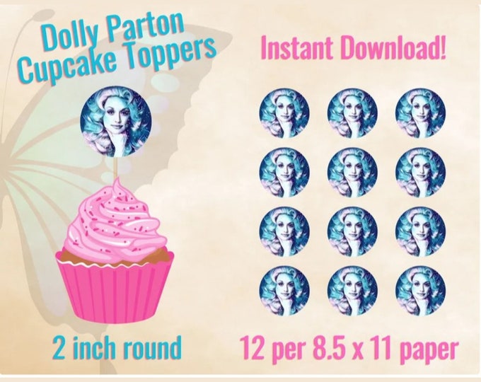 Dolly Parton Printable Cupcake Toppers, Photo for Party Picks/decor ...