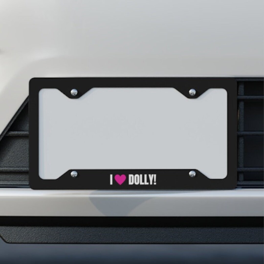 I Heart Dolly Black Metal License Plate Frame, Dolly Fan Gift, Car ...