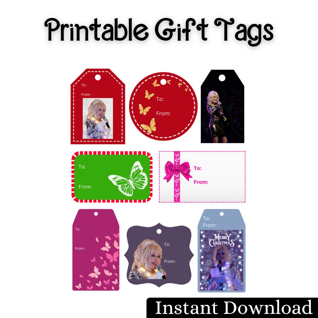 Dolly Parton Gift Tags for Christmas, Birthdays, Etc., Printable - Etsy