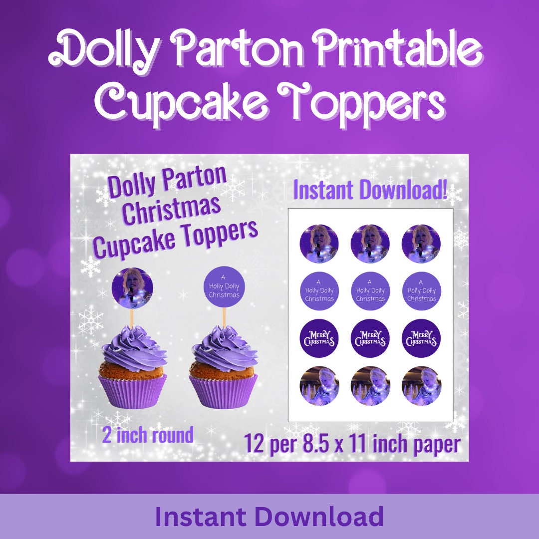 Dolly Parton Purple Christmas Cupcake Toppers/party Picks, Party Decor ...