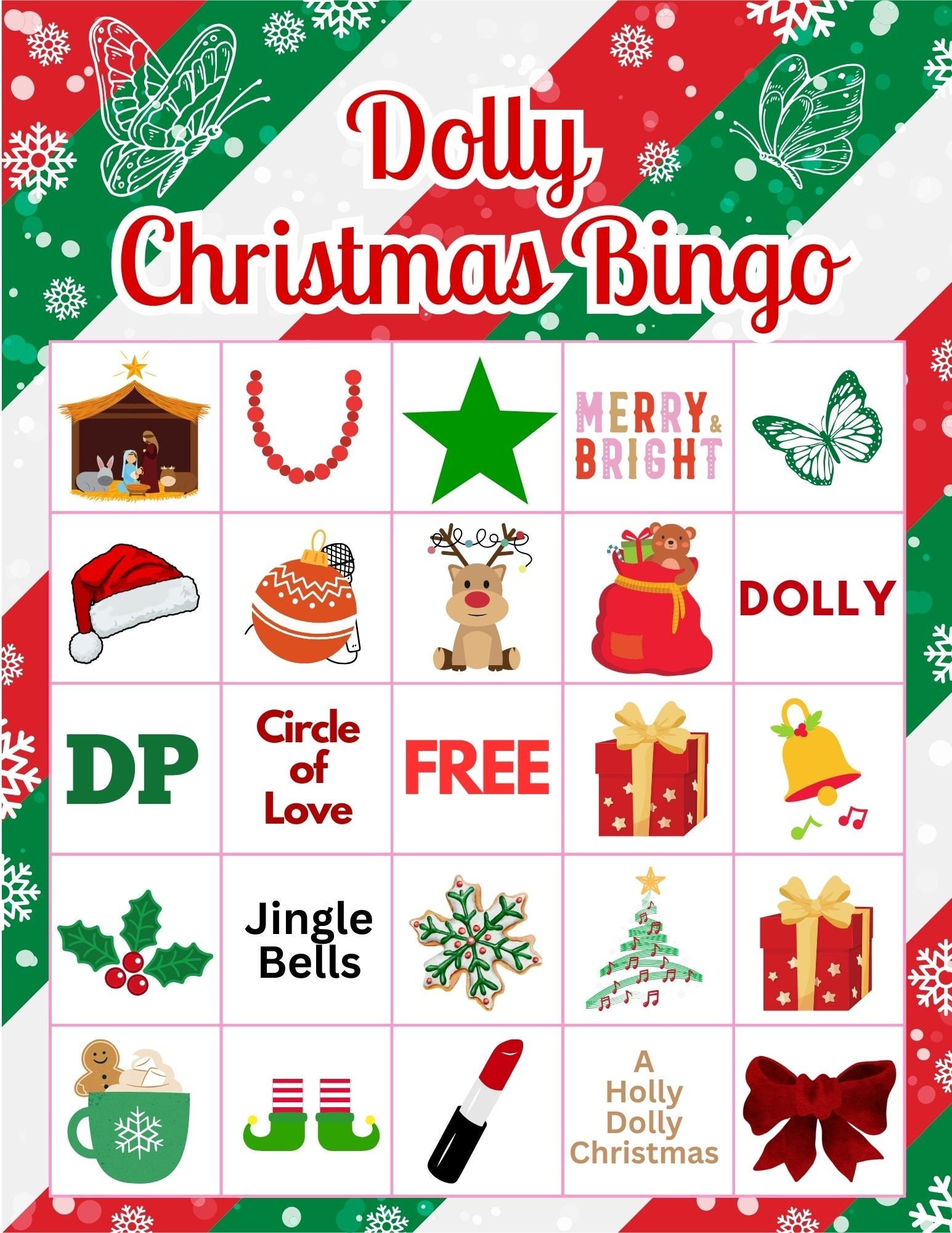 Dolly Parton Christmas Party Bingo Game, Instant Download, Pdfs - Etsy