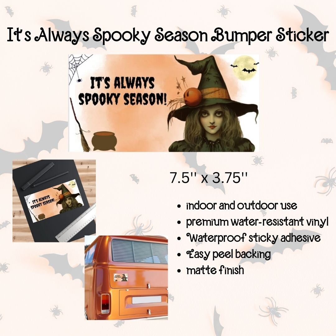 Halloween Bumper Sticker, Witch Decal - Etsy