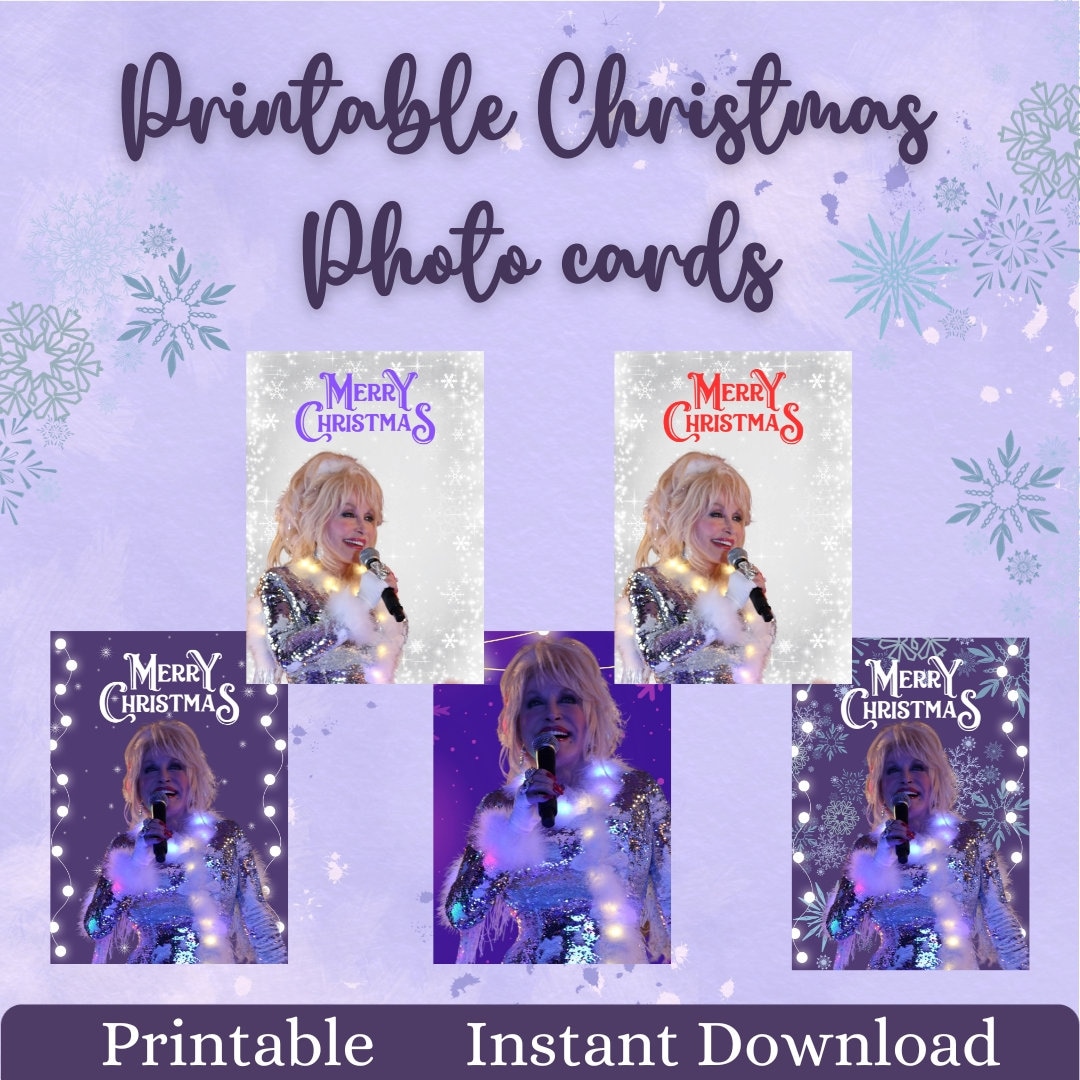 Dolly Parton Christmas Cards, Printable, Digital, 5x7 - Etsy
