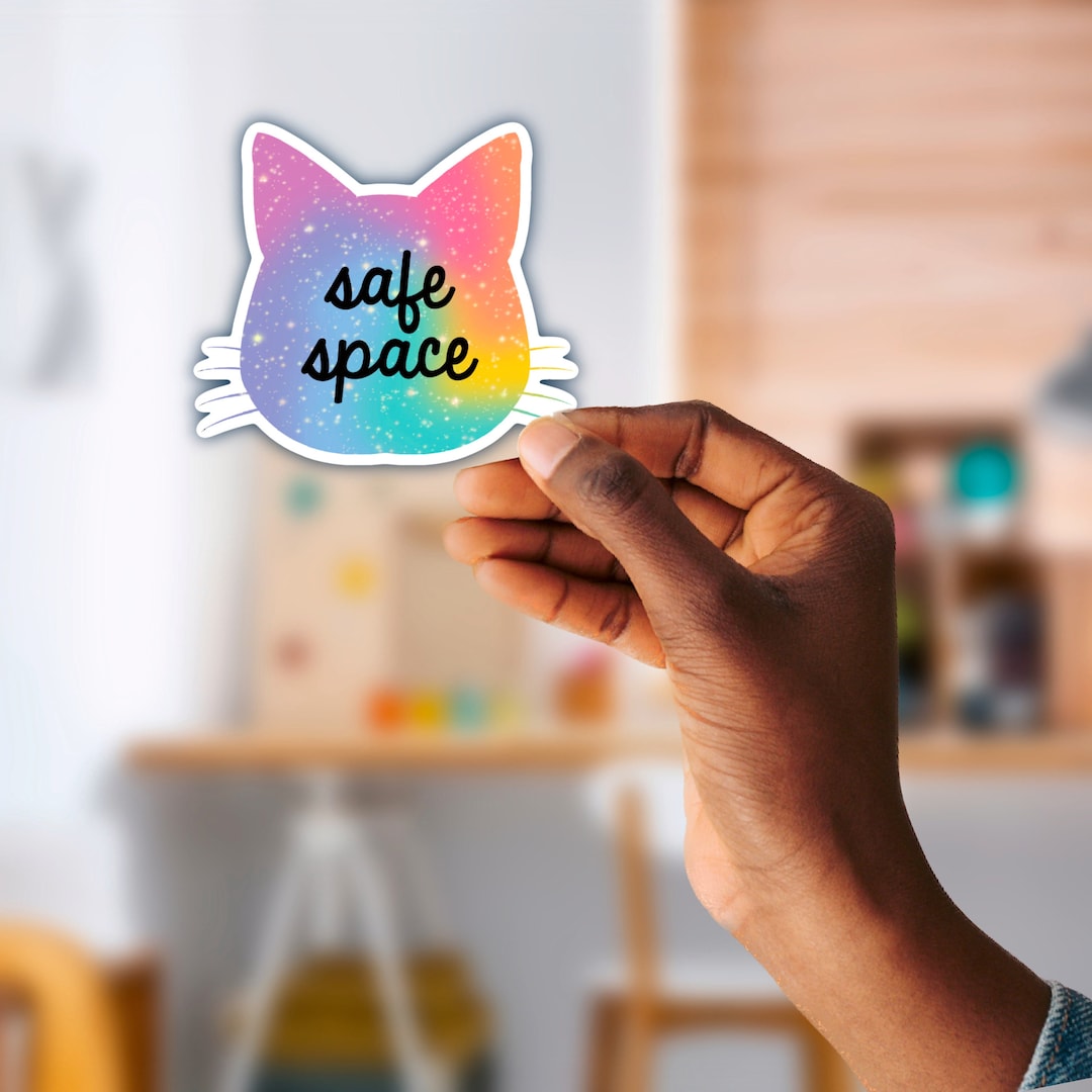 Safe Space Kitty Sticker | Inclusive Art | Gender Equality | Acceptance ...