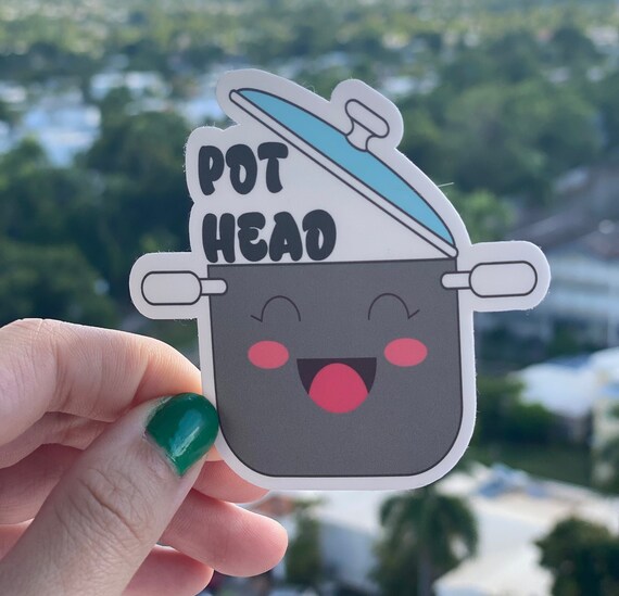 Kawaii Pot Head Sticker Cute Kawaii Weed Sticker - Etsy