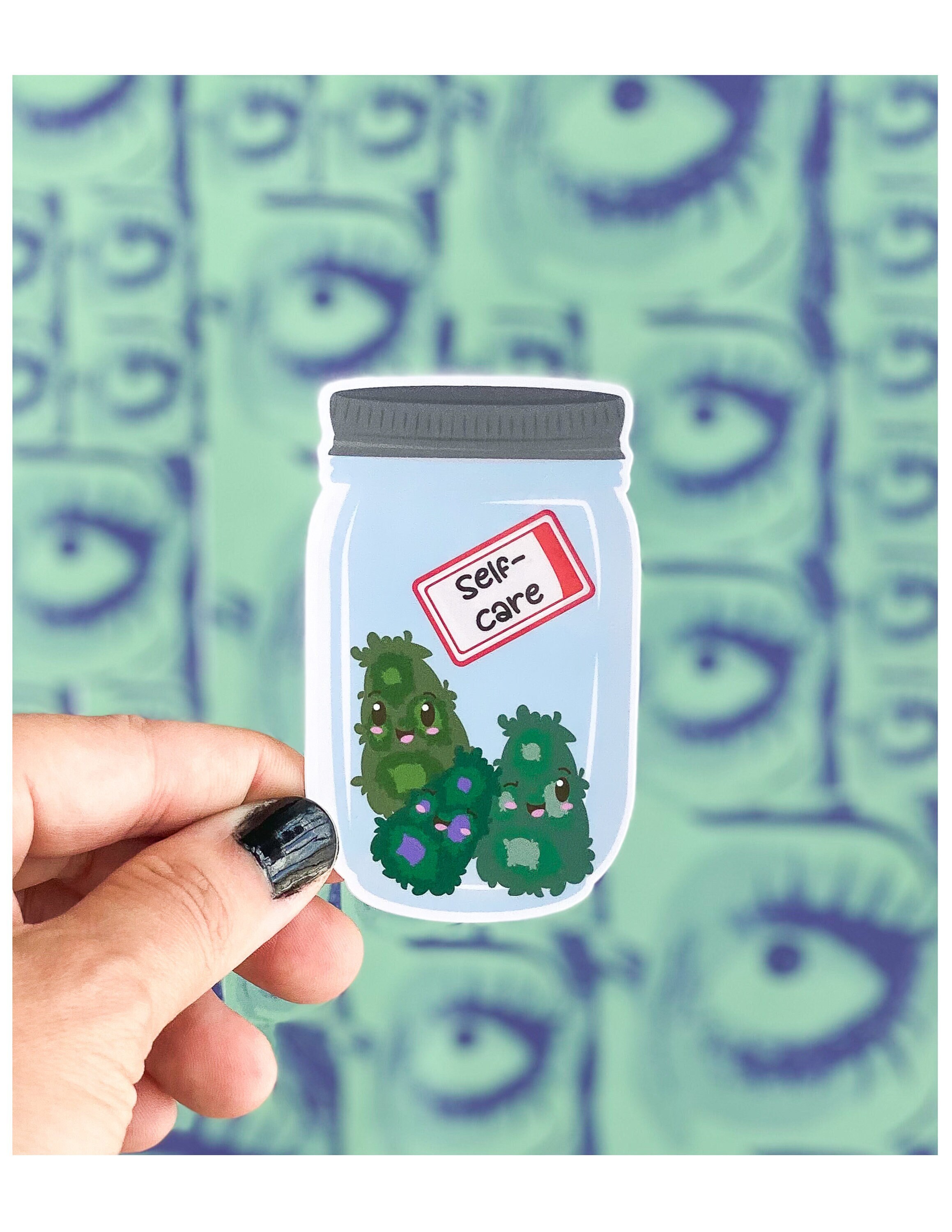 Self Care Weed Jar Sticker Stoner Weed Sticker Cannabis Vinyl Sticker ...