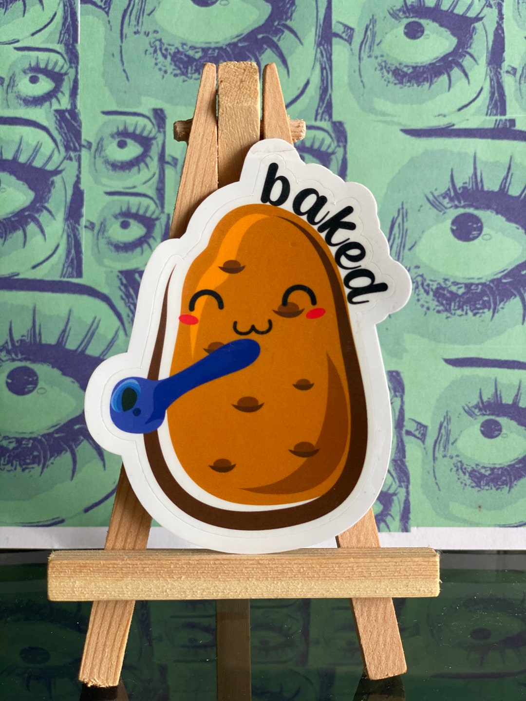 Happy Baked Potato Pipe Sticker 420 Sticker Stoner Weed Sticker Cute ...