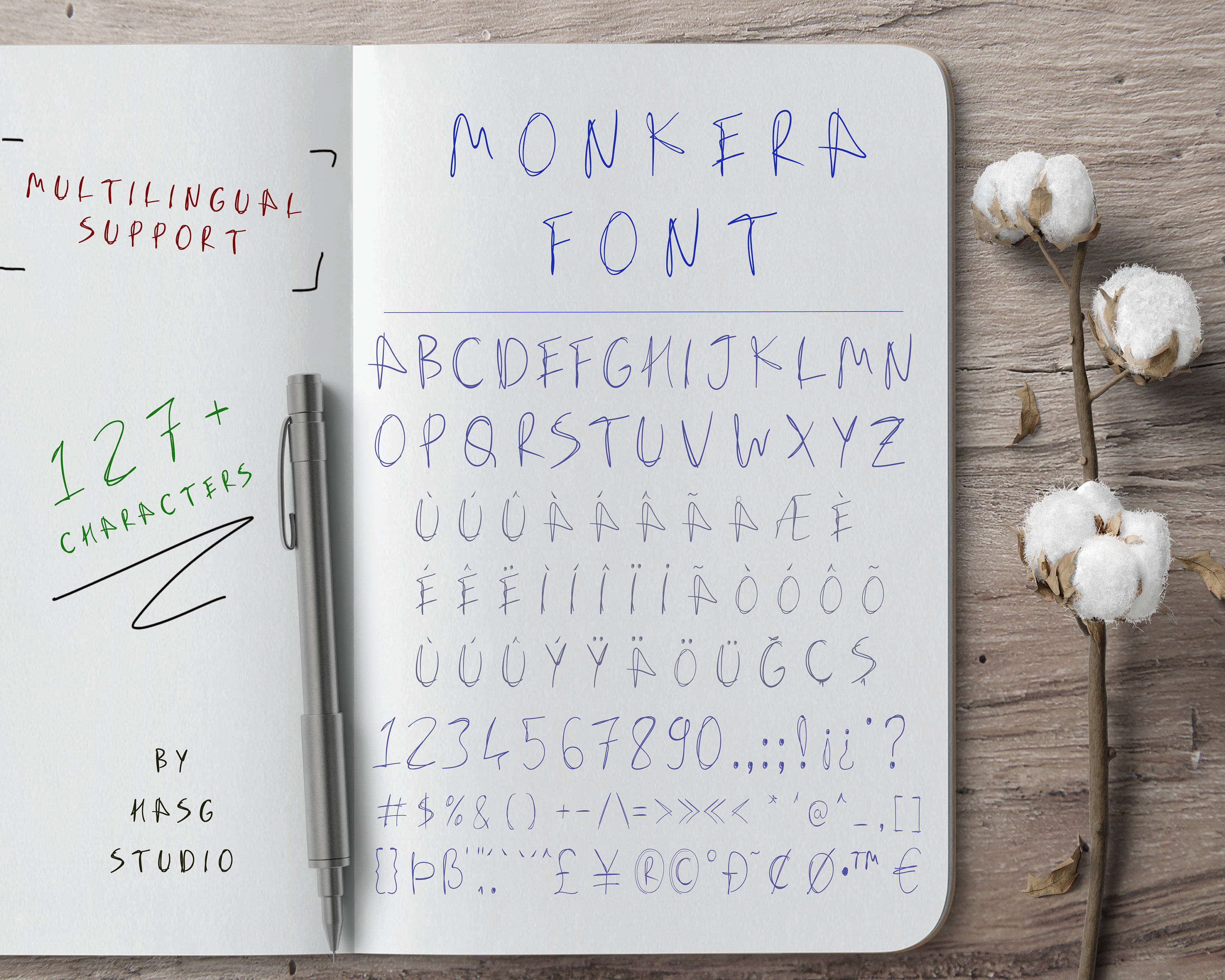 Monkera Font A Modern Handwritten Font Fancy Fonts Brush - Etsy UK
