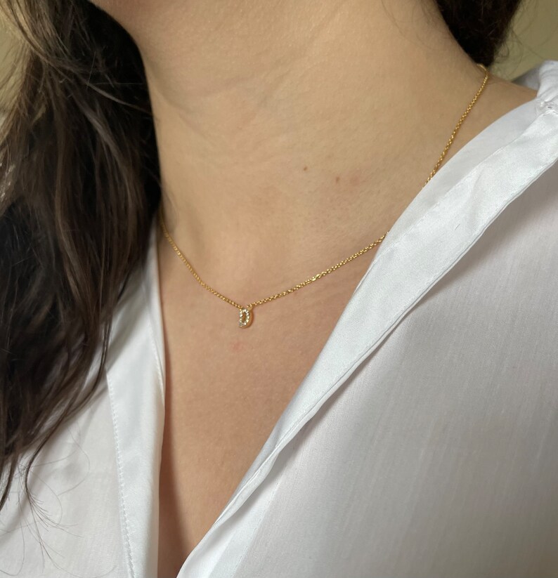 Initial Mini Necklace in Gold Letter Mini Necklace - Etsy