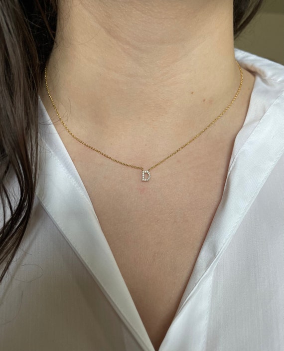 Initial Mini Necklace in Gold Letter Mini Necklace - Etsy