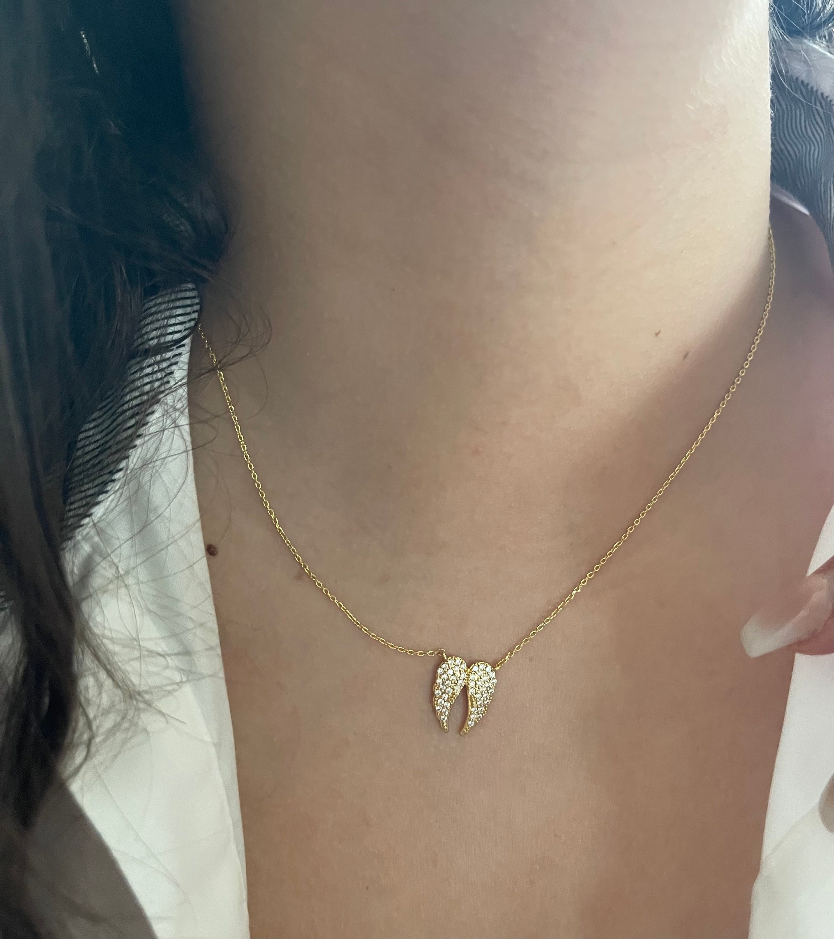 Gold Angel Wings Necklace Wings Necklace Angel Wings - Etsy