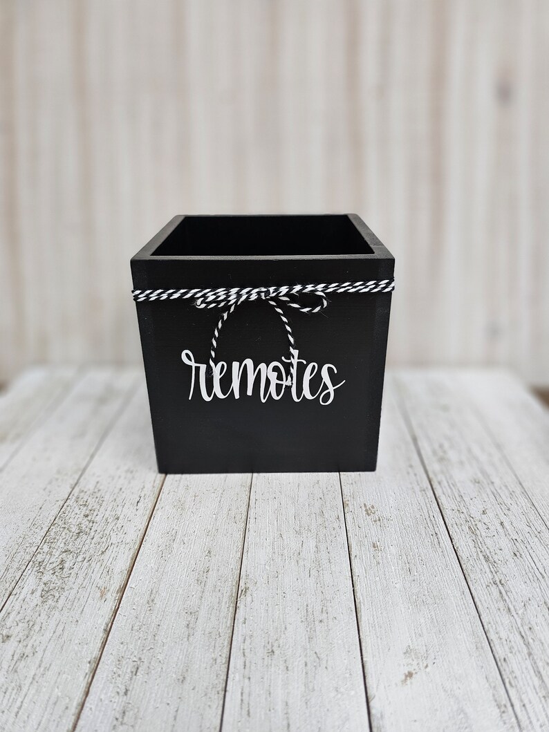 Wood Remote Control Box, Clicker Box, TV Remote Storage, Livingroom ...