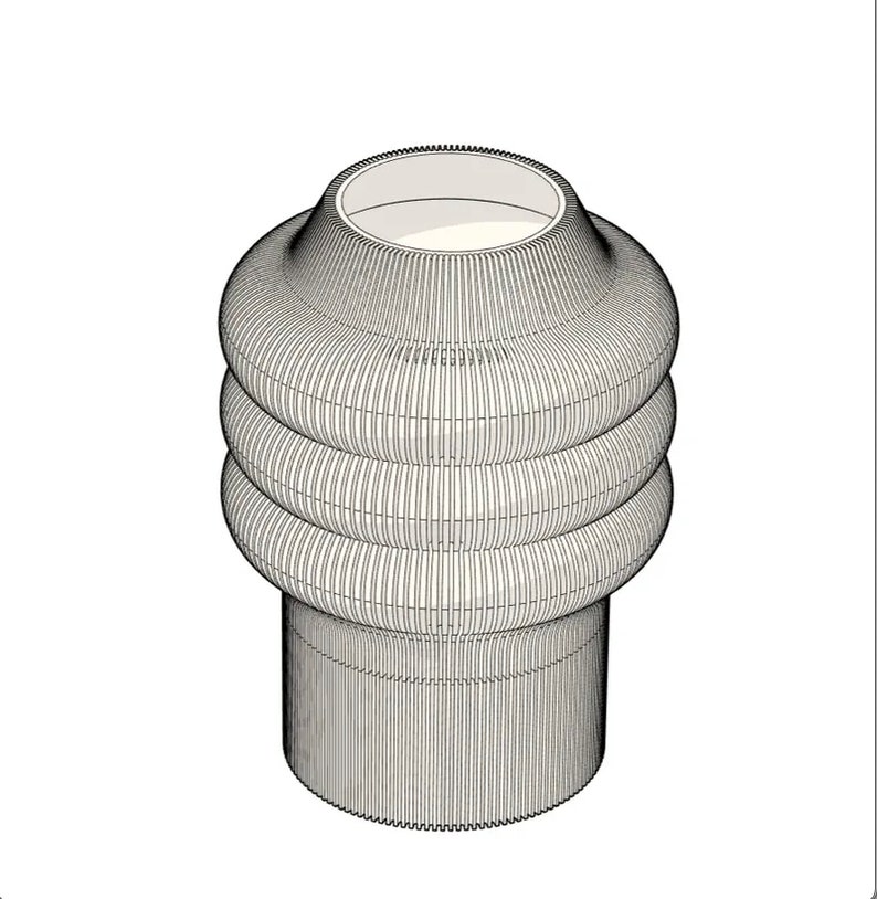 Wavy Lamp Ribbed Desk Lamp 3D Print Lamp Groovy Lamp - Etsy