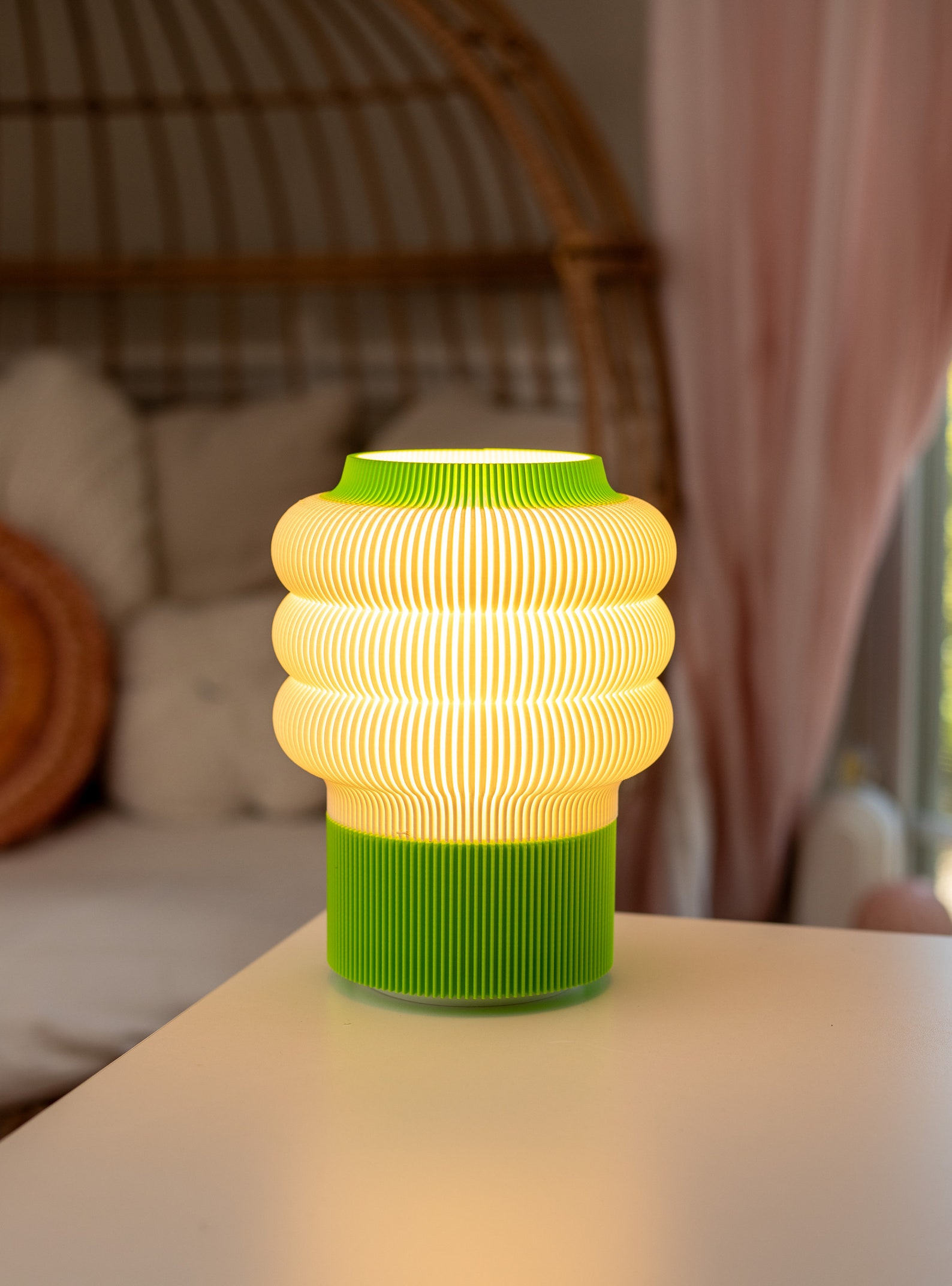 Wavy Lamp, Ribbed Desk Lamp, 3D Print Lamp, Groovy Lamp, College Dorm ...