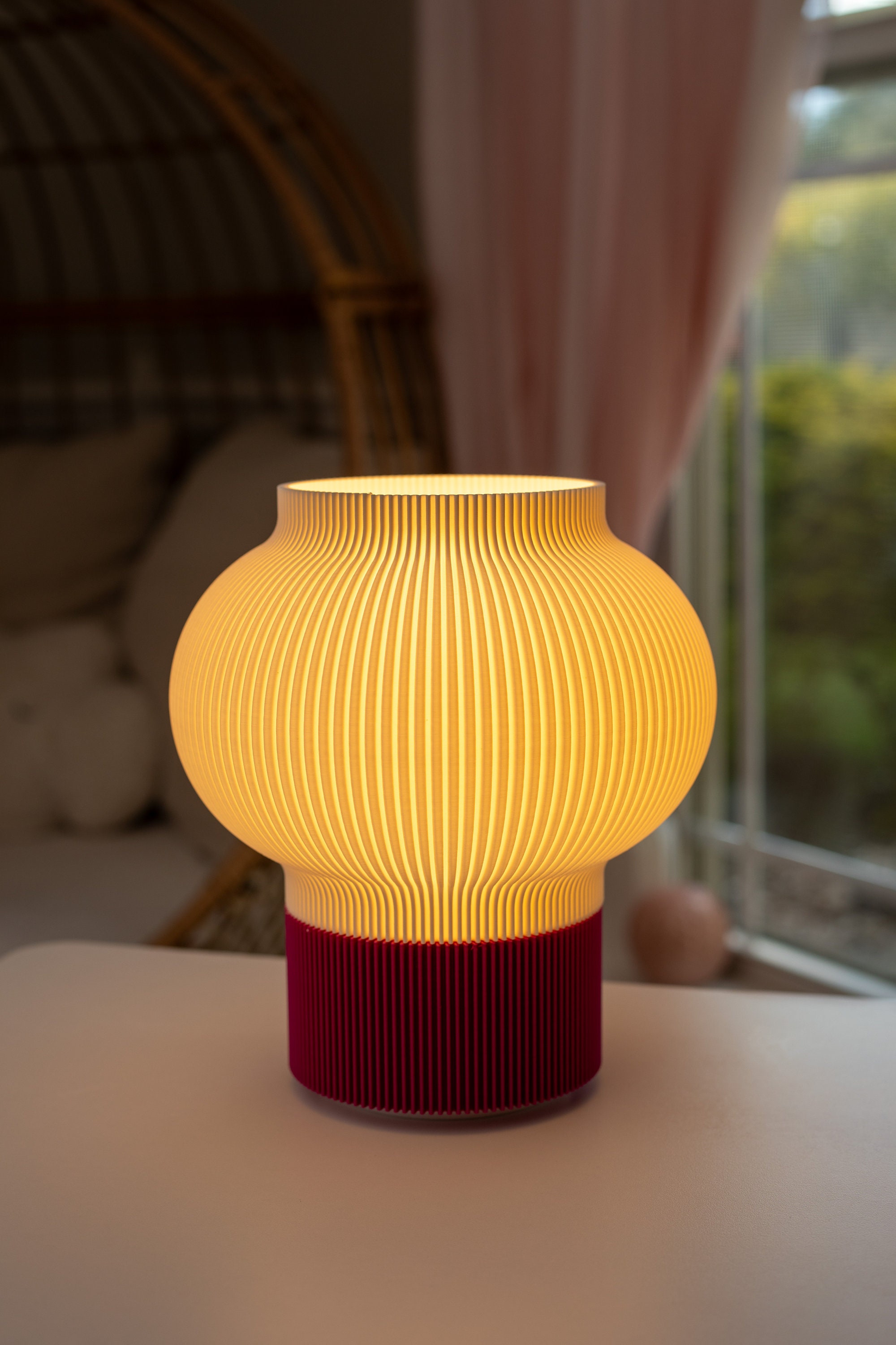Modern Round Lamp 3D Print Bedside Table Lamp Circle Desk - Etsy