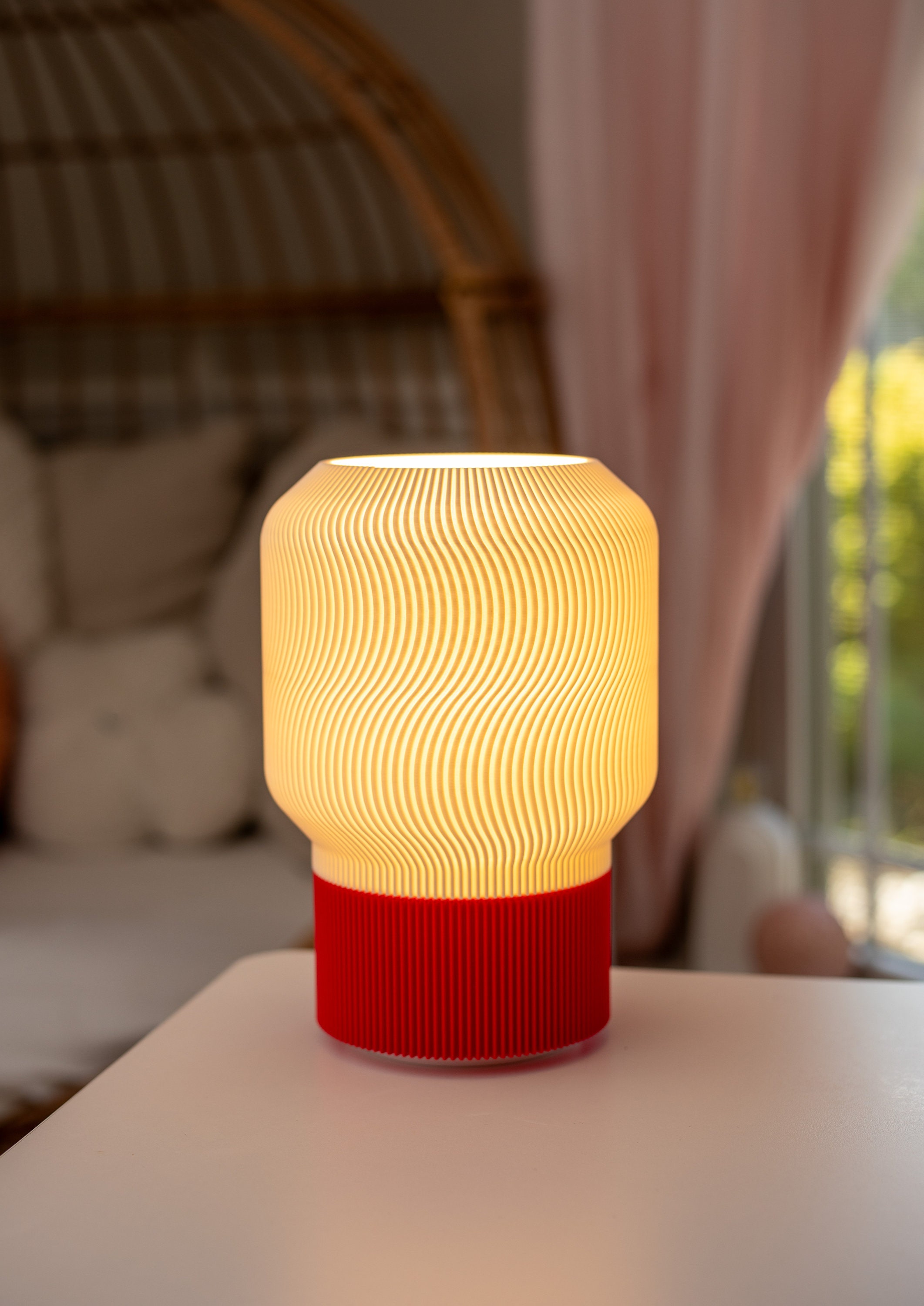 Vintage Style Desk Lamp, 3D Printed Table Lamp, Oval Lamp, Minimalist ...