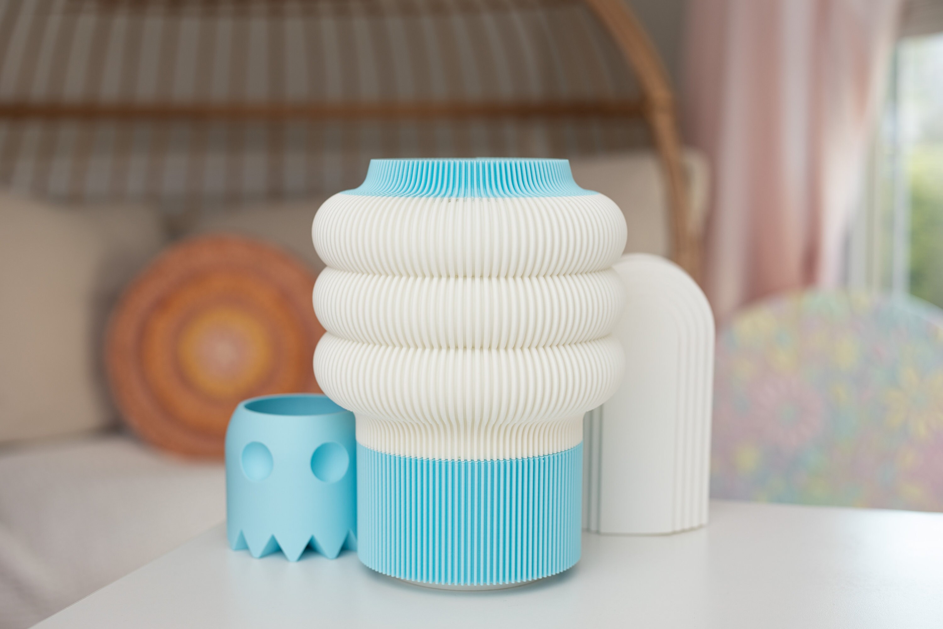 Wavy Lamp, Ribbed Desk Lamp, 3D Print Lamp, Groovy Lamp, College Dorm ...