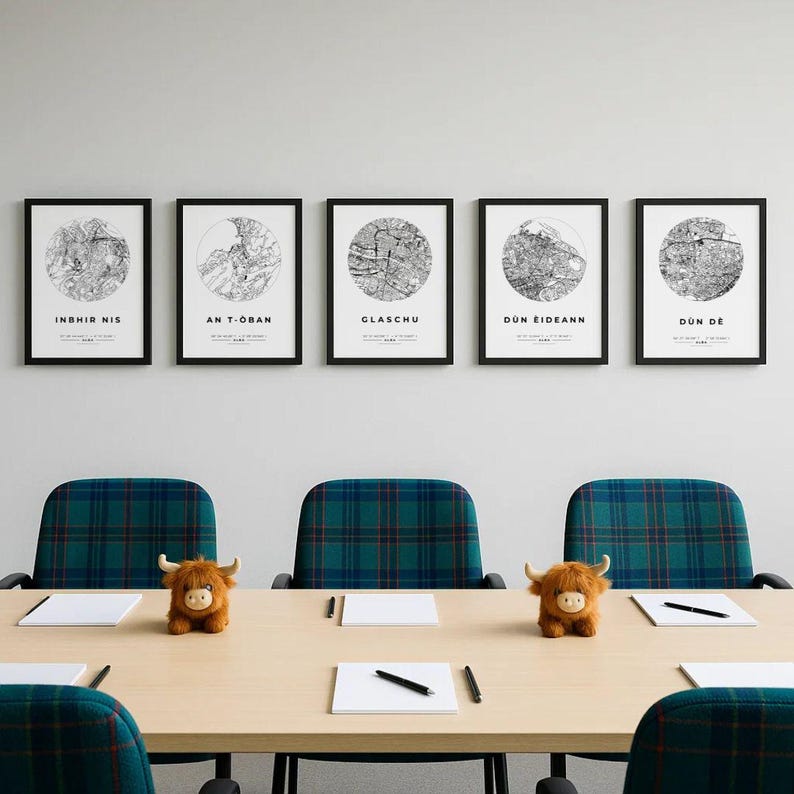 Scottish Gaelic Fort Augustus Map Art: Cille Chuimein Print (digital ...