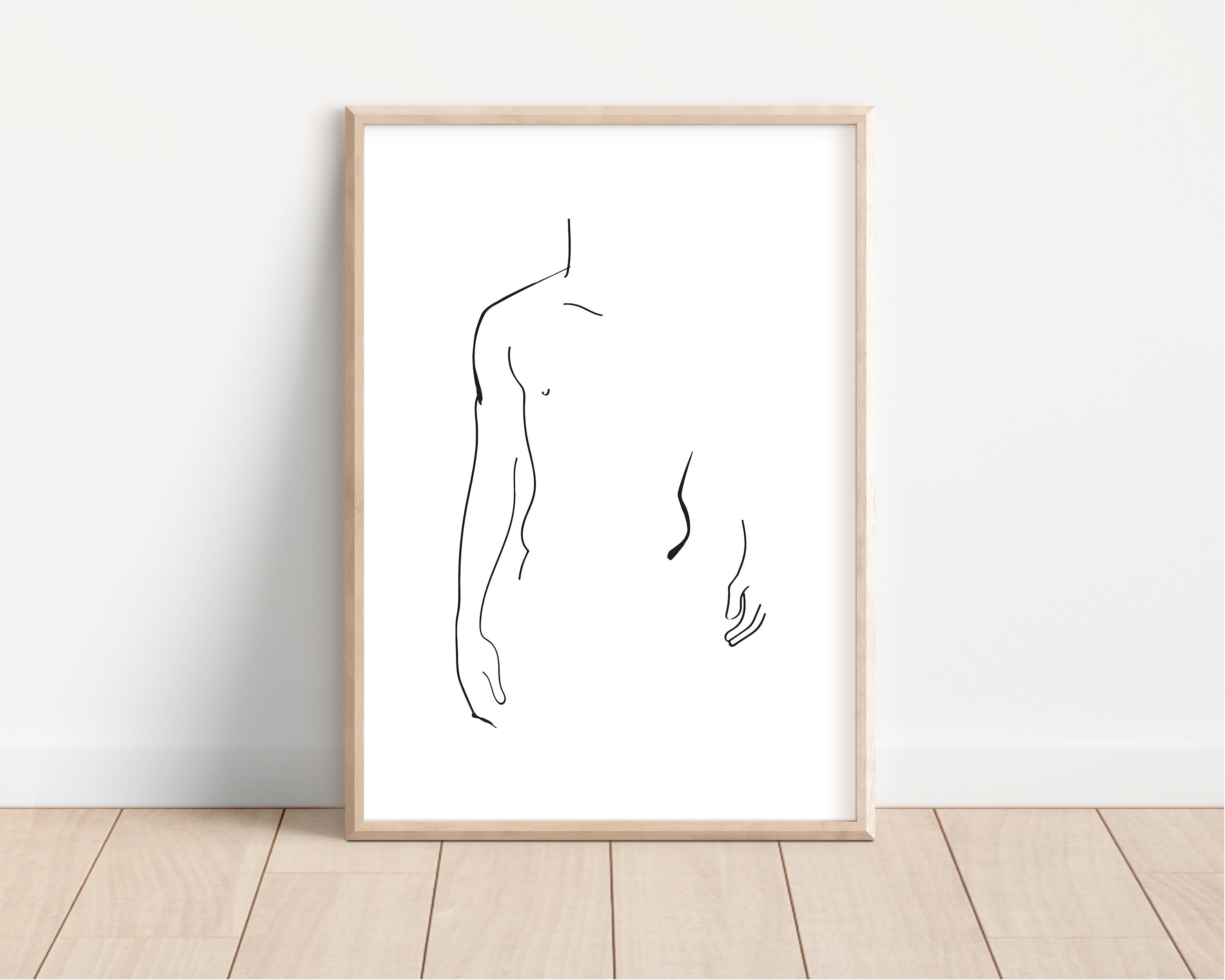 Man Line Art Print, Printable Wall Art, Modern One Line Art Print, Line ...