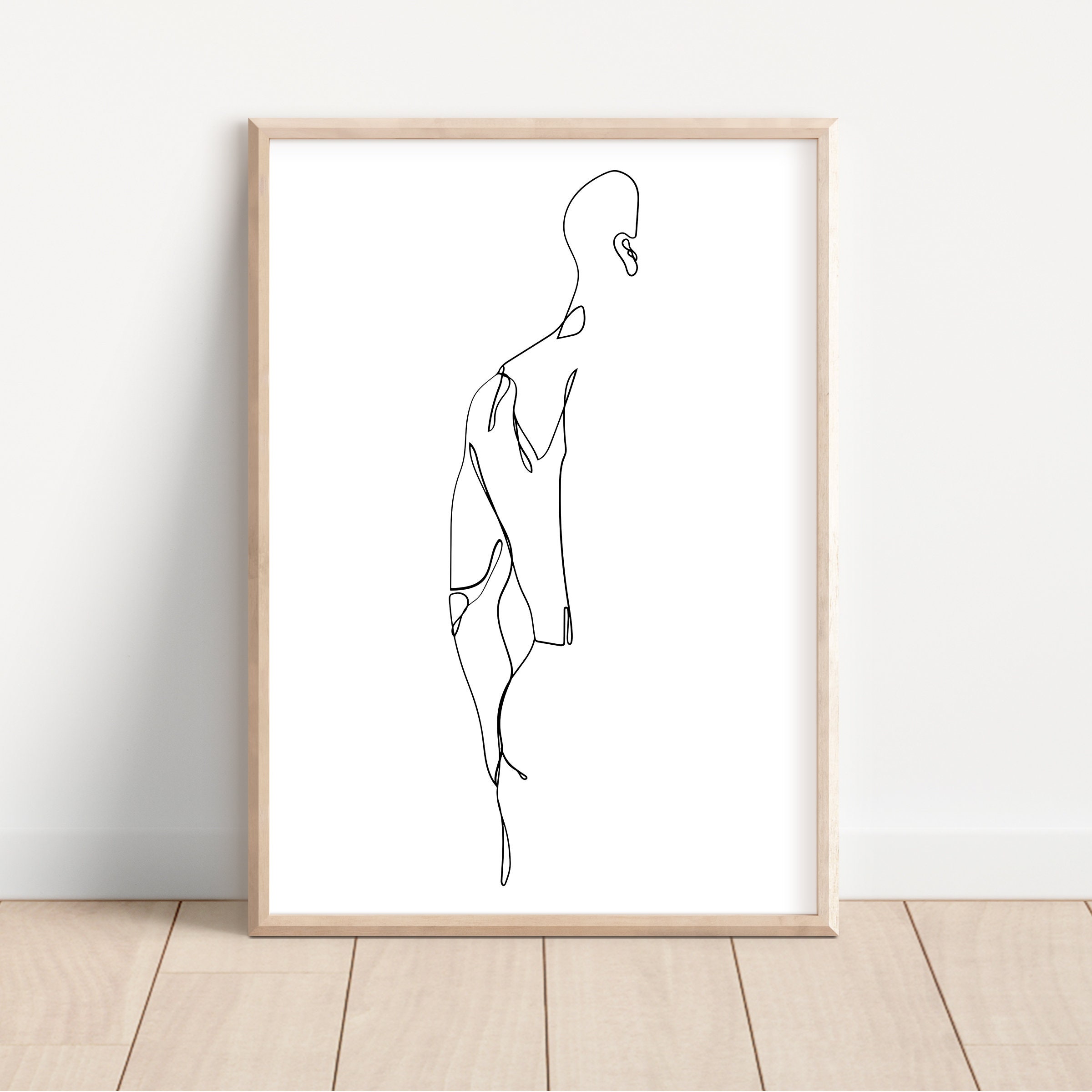 Man Line Art Print Printable Wall Art Modern One Line Art - Etsy