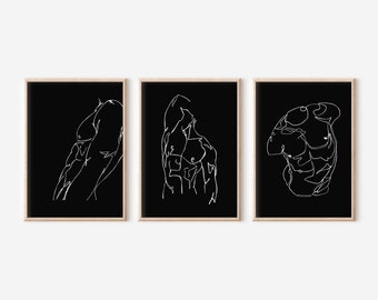 Man Line Art Print, Printable Wall Art, Modern One Line Art Print, Line ...