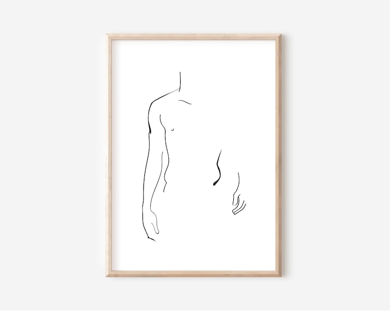 Man Line Art Print Printable Wall Art Modern One Line Art - Etsy