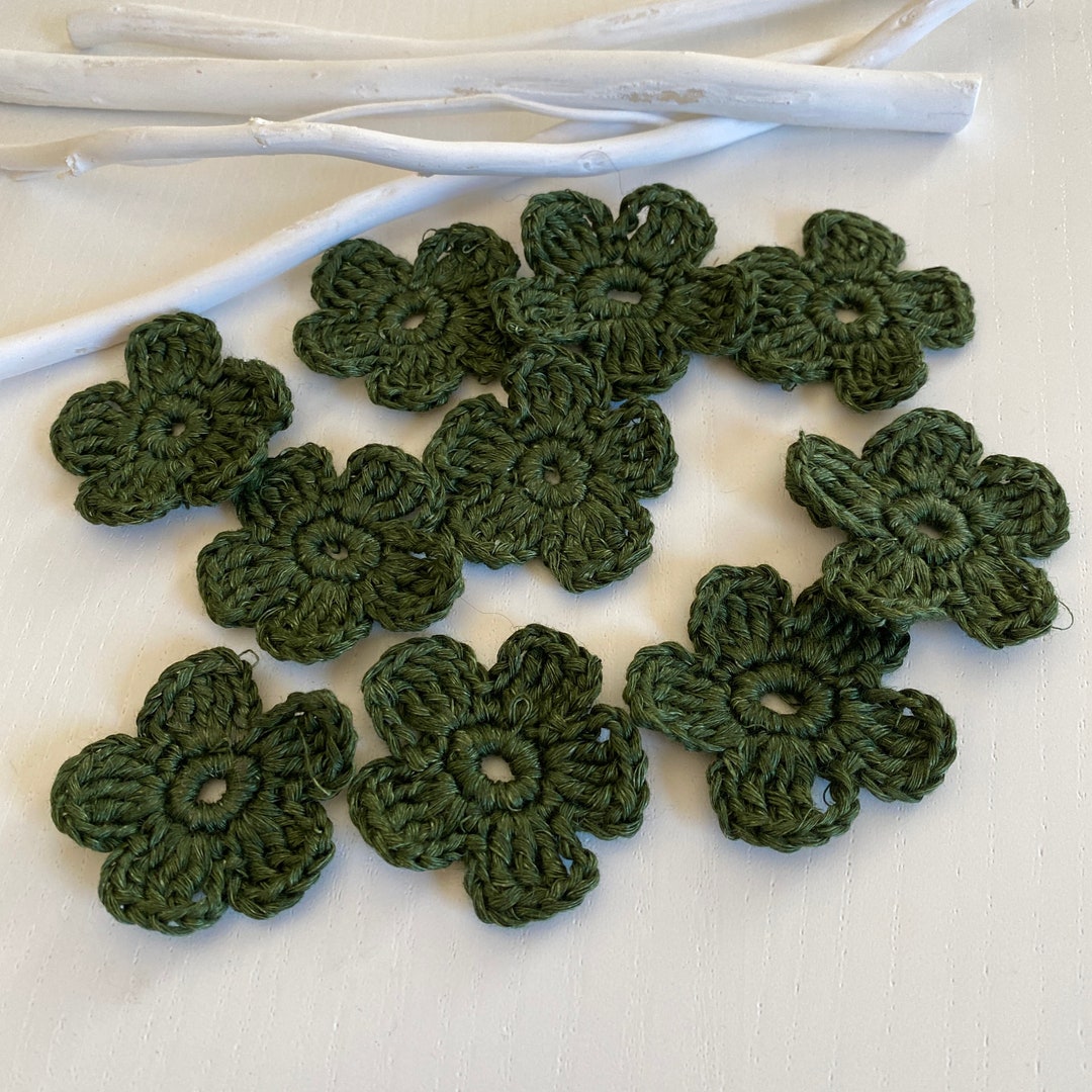 Flowers Embellishments Crochet Linen Flower Applique Lot of - Etsy