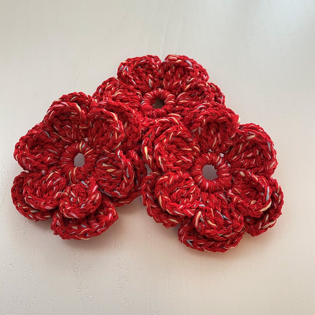 Large Crochet Flower Red Roses Crochet Roses Crochet - Etsy