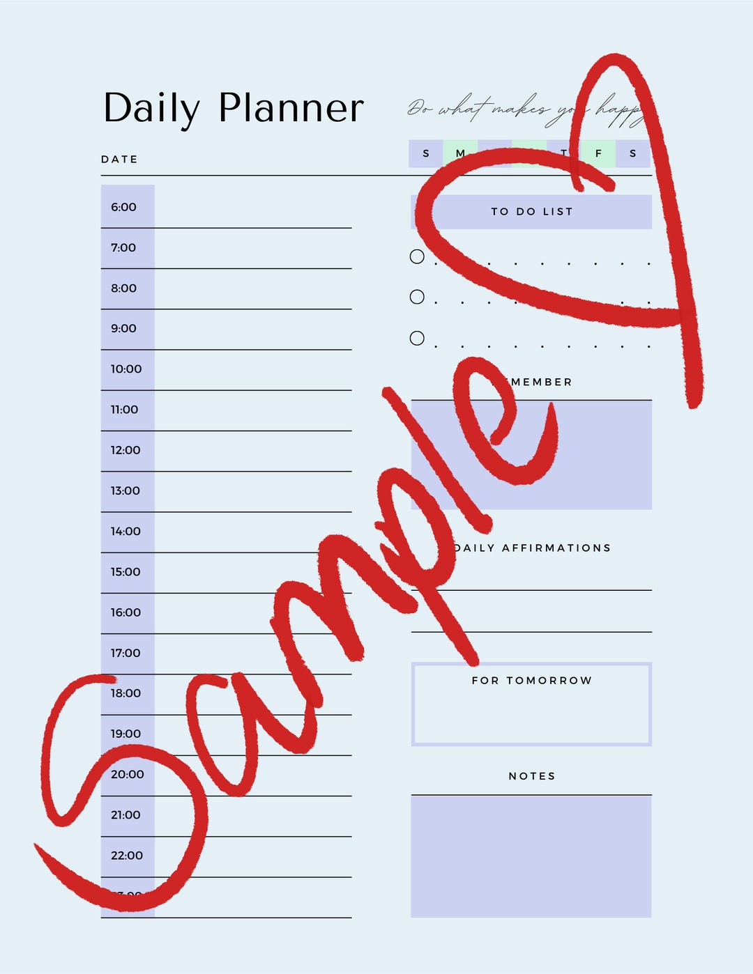 Daily Planner - Blue - Etsy