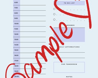 Blue Printable/digital Daily Planner, Health Check and Checklist - Etsy