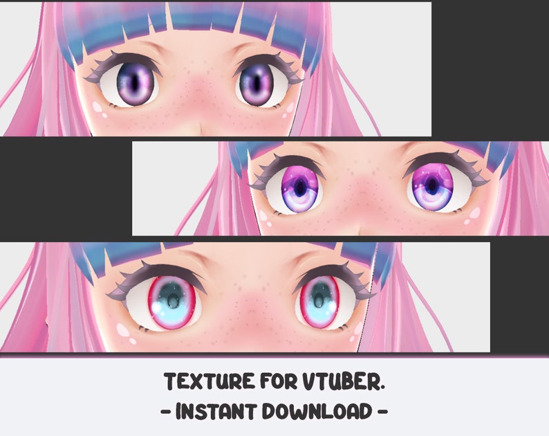 3x Eyes Texture Vroid Vtuber Pastel Streamer Cute Dreamy Vtuber Vroid ...