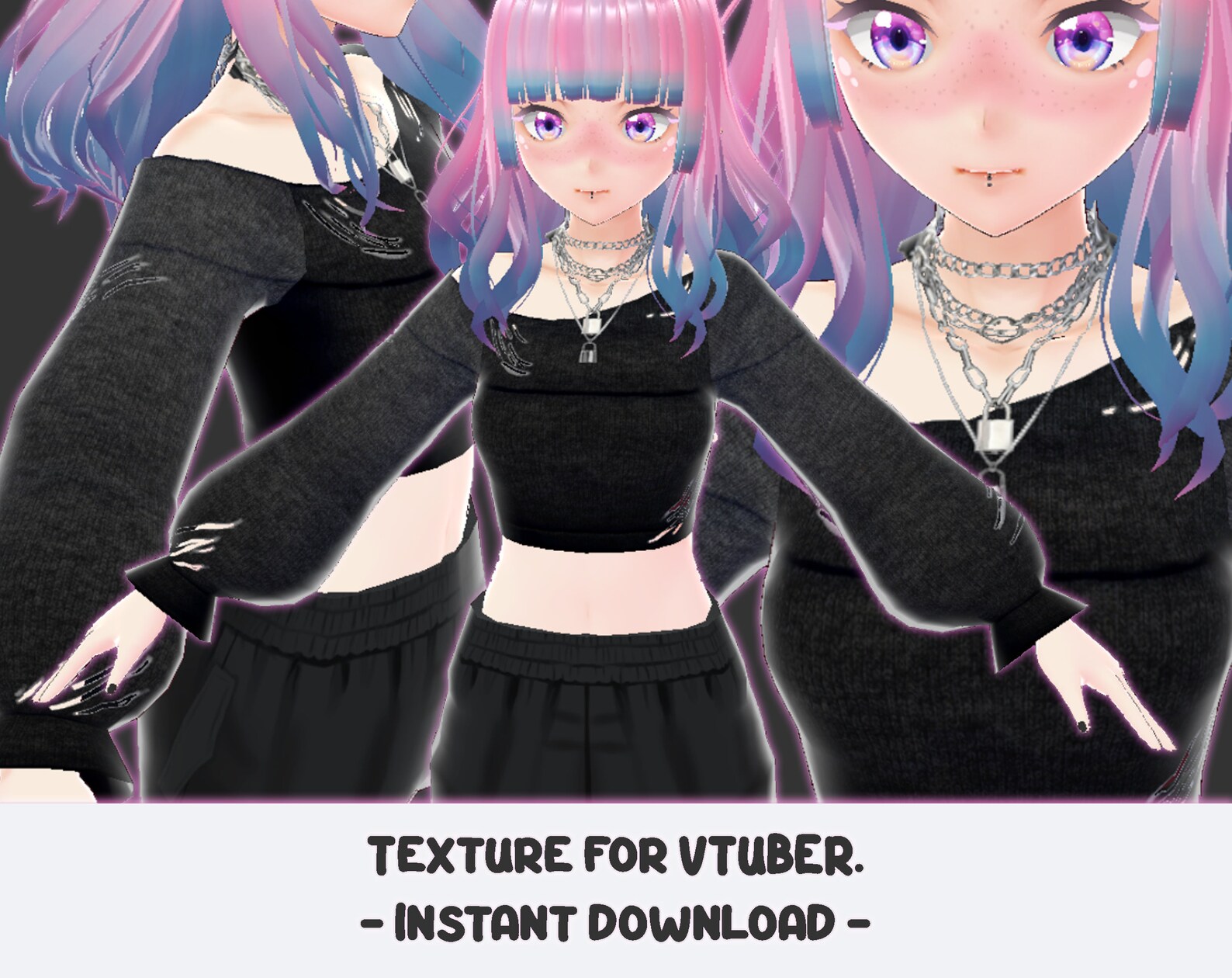 Texture Sweatshirt Vroid Vtuber | Egirl | Streamer | Cute | Dreamy ...