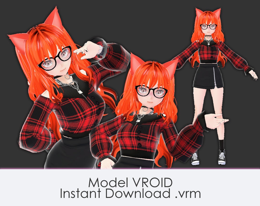 Nerd Girl Model 3D Texture Vroid Vtuber Pastel Streamer Cute Dreamy ...