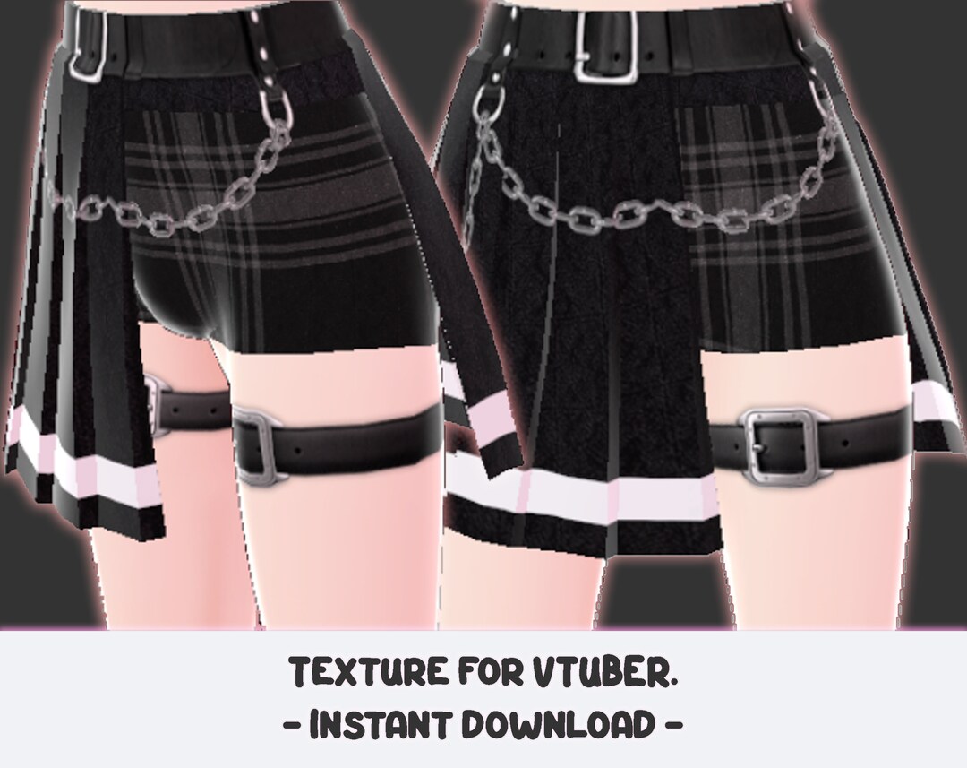 Texture Skirt Pants Vroid Vtuber Pastel Streamer Cute Black Vtuber ...