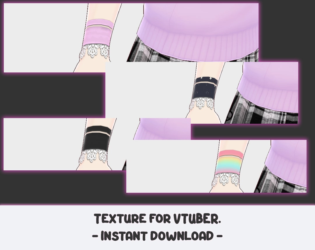 4x Bracelets Vroid Vtuber Goth Streamer Cute Black - Etsy