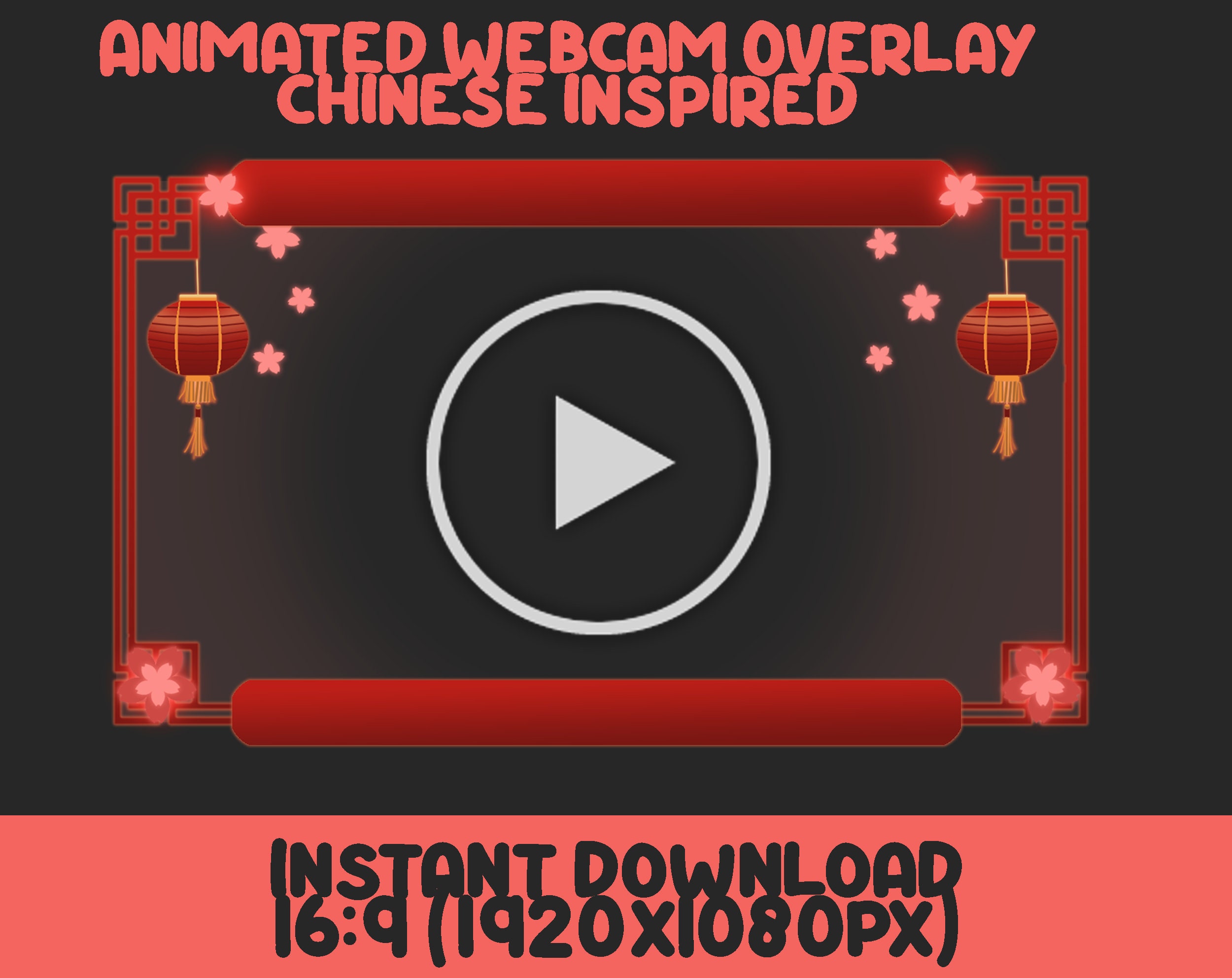 Animated Webcam Layout Chinese Streamer Oriental Dreamy Overlay ...