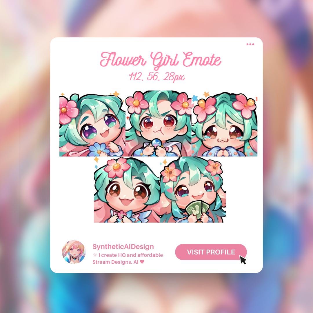 Set Emotes | Twitch Emotes | Cute Girl | Vtuber | Kawaii | Sparkling ...